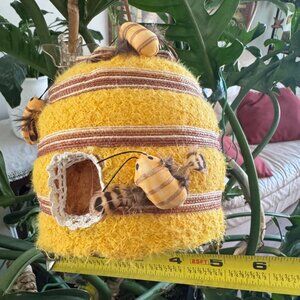 Accents | Yellow Indoor Hanging Beehive With Bee Decorations ...